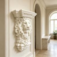 China Furniture Decoration 3D Printed Arts Vintage Lion Head Corbel Bracket for sale