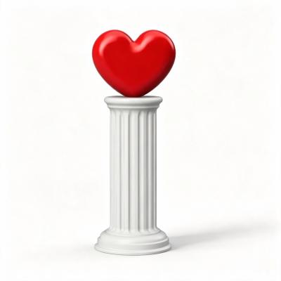 China Desktop Decor Custom 3D Printing Sculpture Roman Column Heart for sale
