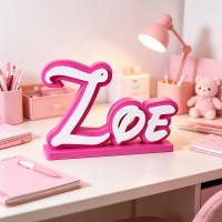 China Name Sign Custom 3d Print Order Pink Two Tone Desktop Letter Ornament for sale