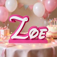 China Name Sign Custom 3d Print Order Pink Two Tone Desktop Letter Ornament for sale
