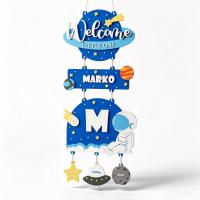 China Baby Birth Plaque Custom 3D Printing Door Hanging 3d Print Name Sign Space Astronaut for sale