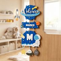 China Baby Birth Plaque Custom 3D Printing Door Hanging 3d Print Name Sign Space Astronaut for sale