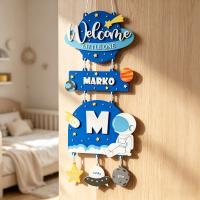 China Baby Birth Plaque Custom 3D Printing Door Hanging 3d Print Name Sign Space Astronaut for sale