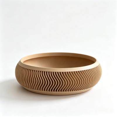 China Wavy Textured 3d Printed Room Decor Lightweight Fruit Display 3D Printed Bowl for sale