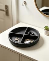 China Dark Tone 3D Printed Decor Snack Storage Glossy Divided Tray Triple Compartment for sale
