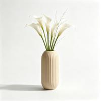 China Nordic Matte 3d Printed House Decor Living Room Straight 3d Print Flower Vase for sale
