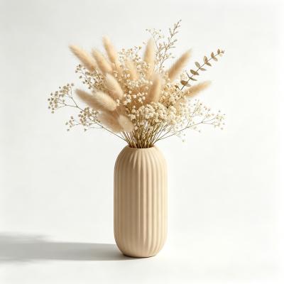 China Nordic Matte 3d Printed House Decor Living Room Straight 3d Print Flower Vase for sale