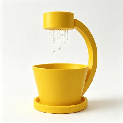 China Curved Arch 3D Printed Decor Indoor Self Watering Rain Simulation Flower Pot for sale