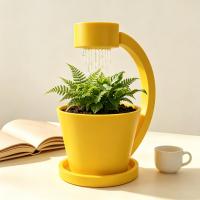 China Curved Arch 3D Printed Decor Indoor Self Watering Rain Simulation Flower Pot for sale