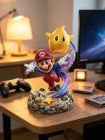 China Detailed Painted Ornament 3D Printed Toys Galaxy Star Mario Statue for sale