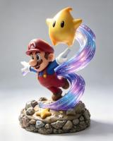China Detailed Painted Ornament 3D Printed Toys Galaxy Star Mario Statue for sale
