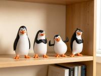 China Home Desktop 3D Printed Toys Collectible Hand Painted Penguin Figurine Set for sale