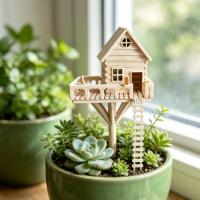 China Bonsai Succulent  3d Printed Home Decor Fairy Style Shape Micro Tree House for sale