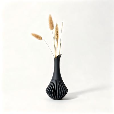 China Minimalist Modern Custom 3D Printing Decor Narrow Opening 3d Print Vase For Pampas Grass for sale
