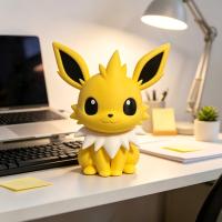 China Bright Solid Color 3D Printed Toys Sitting Pose  Jolteon Figurine For Shelf Display for sale