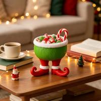 China Holiday Decoration 3D Printed Custom Whimsical Elf Leg Candy Bowl for sale