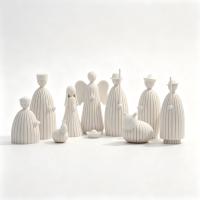 China Minimalist 3D Printed Holiday Decoration Styling Xmas Nativity Textured Figurine Set for sale