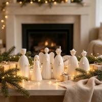 China Minimalist 3D Printed Holiday Decoration Styling Xmas Nativity Textured Figurine Set for sale