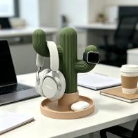 China Multi Device Holder Digital 3D Printing Cactus Shaped Custom Headphone Stand For Desktop for sale