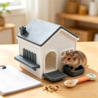 China Removable Food Bowl 3D Printed Pet Accessories House Shaped Hamster Feeder for sale