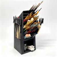 China Matte Black 3D Printed Office Supplies Desktop Multi Compartment Pen Holder for sale