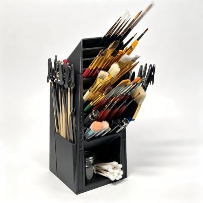 China Matte Black 3D Printed Office Supplies Desktop Multi Compartment Pen Holder for sale
