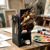 China Matte Black 3D Printed Office Supplies Desktop Multi Compartment Pen Holder for sale