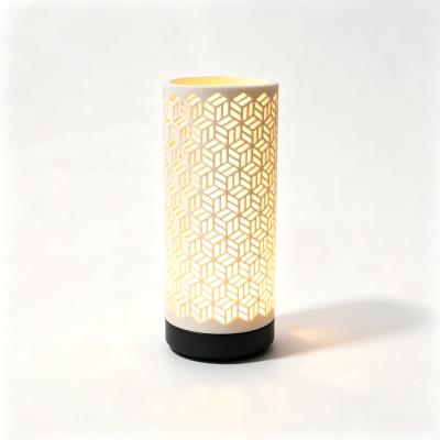 China Slim Cylinder 3d Lamp Print  Geometric Hollow Dimmable Ambient Lamp For Interior for sale