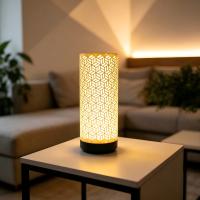 China Slim Cylinder 3d Lamp Print  Geometric Hollow Dimmable Ambient Lamp For Interior for sale