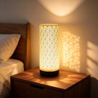 China Slim Cylinder 3d Lamp Print  Geometric Hollow Dimmable Ambient Lamp For Interior for sale