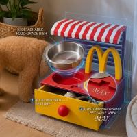 China Custom Name 3D Printed Pet Bowl Detachable Stainless Steel Dish for Cats Small Dogs for sale