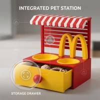 China Custom Name 3D Printed Pet Bowl Detachable Stainless Steel Dish for Cats Small Dogs for sale