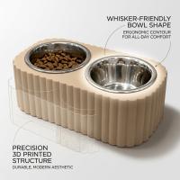 China Whisker Friendly Elevated Cat Feeding Stand Tilted Bowls Space Saving Detachable Design for Indoor Cats for sale