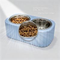 China Whisker Friendly Elevated Cat Feeding Stand Tilted Bowls Space Saving Detachable Design for Indoor Cats for sale