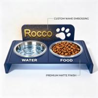 China Custom Name Elevated Dog Feeding Station Detachable Stainless Steel Bowls Non Slip Stand for Dogs for sale