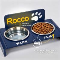 China Custom Name Elevated Dog Feeding Station Detachable Stainless Steel Bowls Non Slip Stand for Dogs for sale