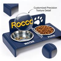 China Custom Name Elevated Dog Feeding Station Detachable Stainless Steel Bowls Non Slip Stand for Dogs for sale