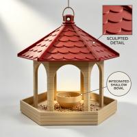 China Hanging Bird Bath Water Station Pavilion Roof Weather Resistant Outdoor Garden for Wild Birds for sale