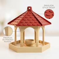 China Hanging Bird Bath Water Station Pavilion Roof Weather Resistant Outdoor Garden for Wild Birds for sale