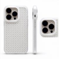 China Matte Semi-transparent Lightweight 3D Printed Phone Case with Woven Knitted Texture for iPhone 13-18 for sale