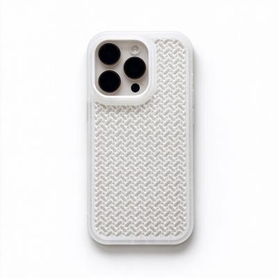 China Matte Semi-transparent Lightweight 3D Printed Phone Case with Woven Knitted Texture for iPhone 13-18 for sale