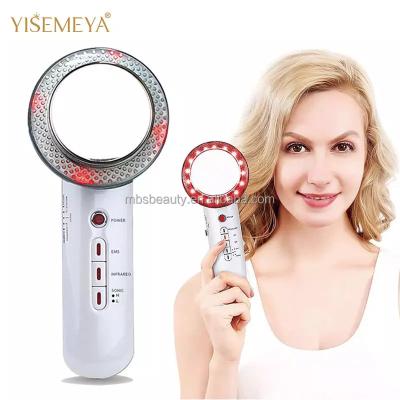 China Ultrasonic 3 In 1 Body Massager Galvanic EMS Fat Burner Cellulite Skin Care Infrared Fat Removal Therapy Beauty Slimming for sale