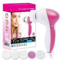 China 5 In 1beauty Care Massager Professional Face Cleansing Brush Electric Facial Cleansing Brush Face Brush Electric for sale