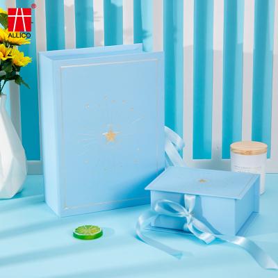 China Paper Box Folding Cardboard Printed Magnetic Ribbon Packaging Gift Box Wedding for sale
