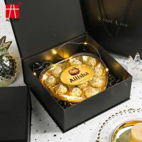 China Custom Closure Folding Black Foldable Packaging Cardboard Magnetic Gift Box for sale