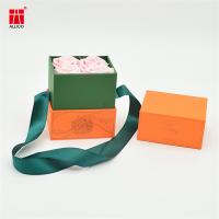 China Paper Gold Foil Box Packaging Rigid Lid And Base Bottom Gift Packaging Box With Ribbon for sale