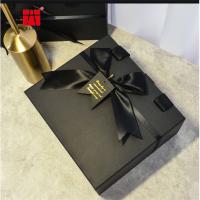 China Custom Black Square Package Gift Box With Ribbon Bowknot Gift Package For Women for sale