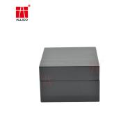 China Custom Logo Small Square Shape Black Color Paper Gift Jewelry Packaging Box for sale