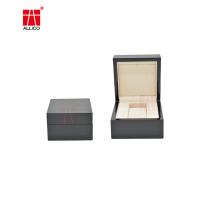 China Custom Logo Small Square Shape Black Color Paper Gift Jewelry Packaging Box for sale