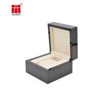 China Custom Logo Small Square Shape Black Color Paper Gift Jewelry Packaging Box for sale